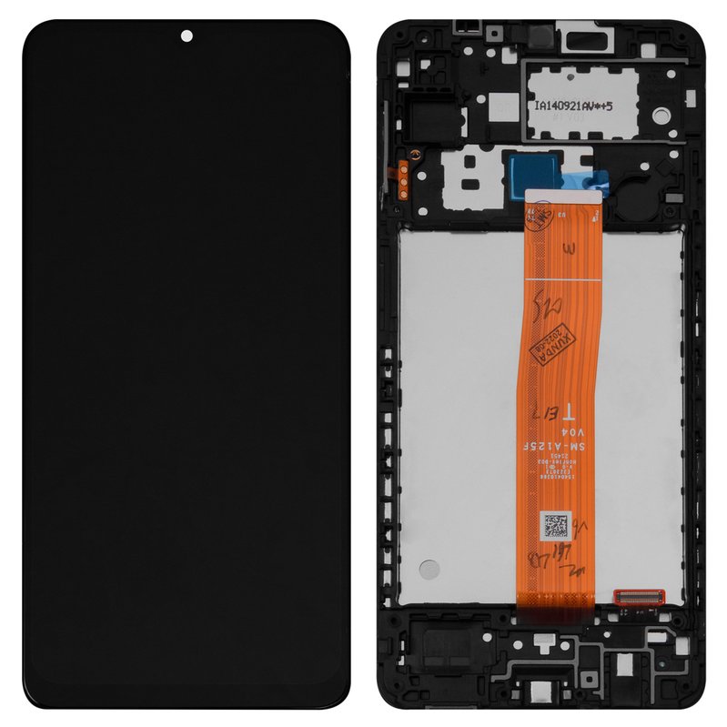 LCD compatible with Samsung A125F Galaxy A12, (black, with frame ...